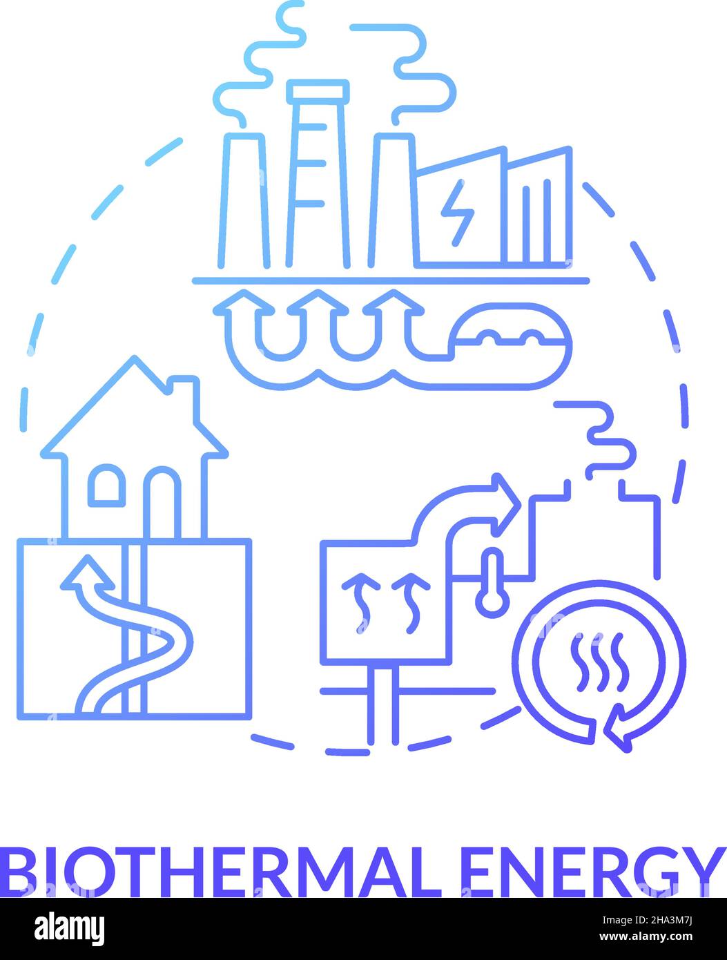 Biothermal energy blue gradient concept icon Stock Vector Image & Art ...