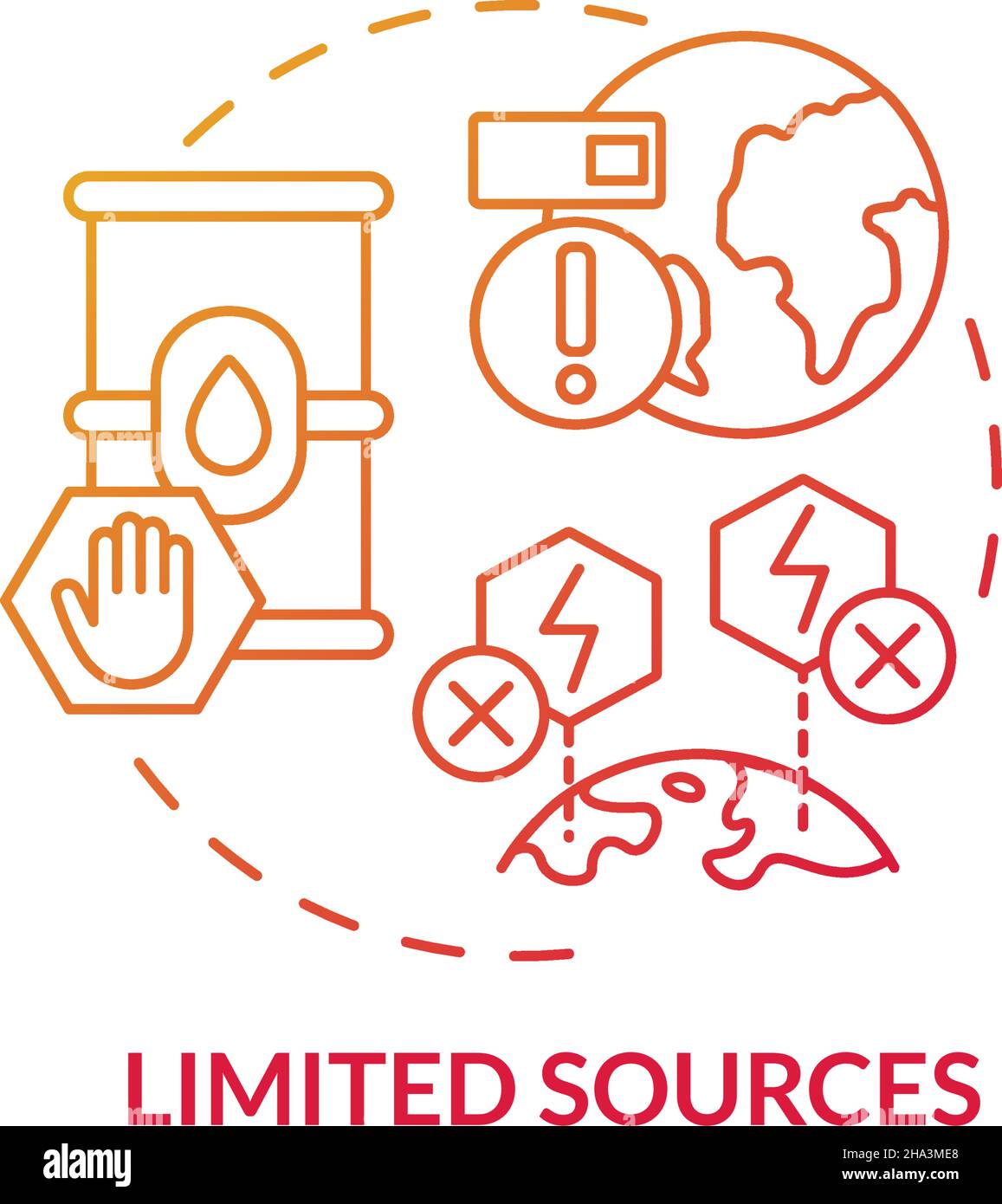 Limited sources red gradient concept icon Stock Vector Image & Art - Alamy