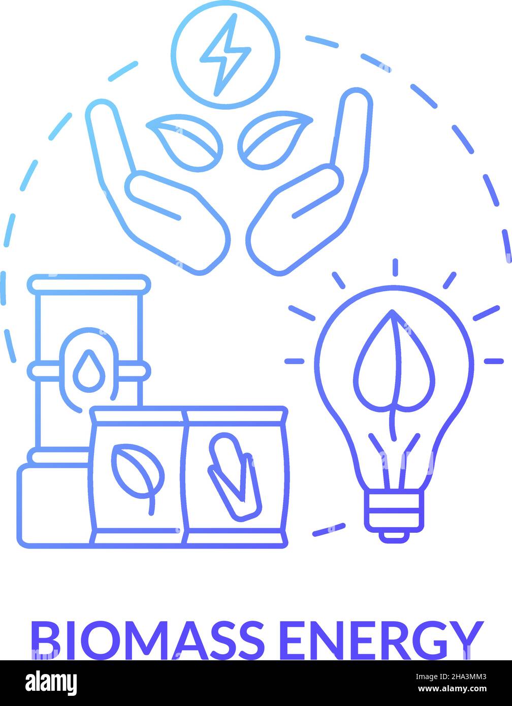 Biomass energy blue gradient concept icon Stock Vector Image & Art - Alamy