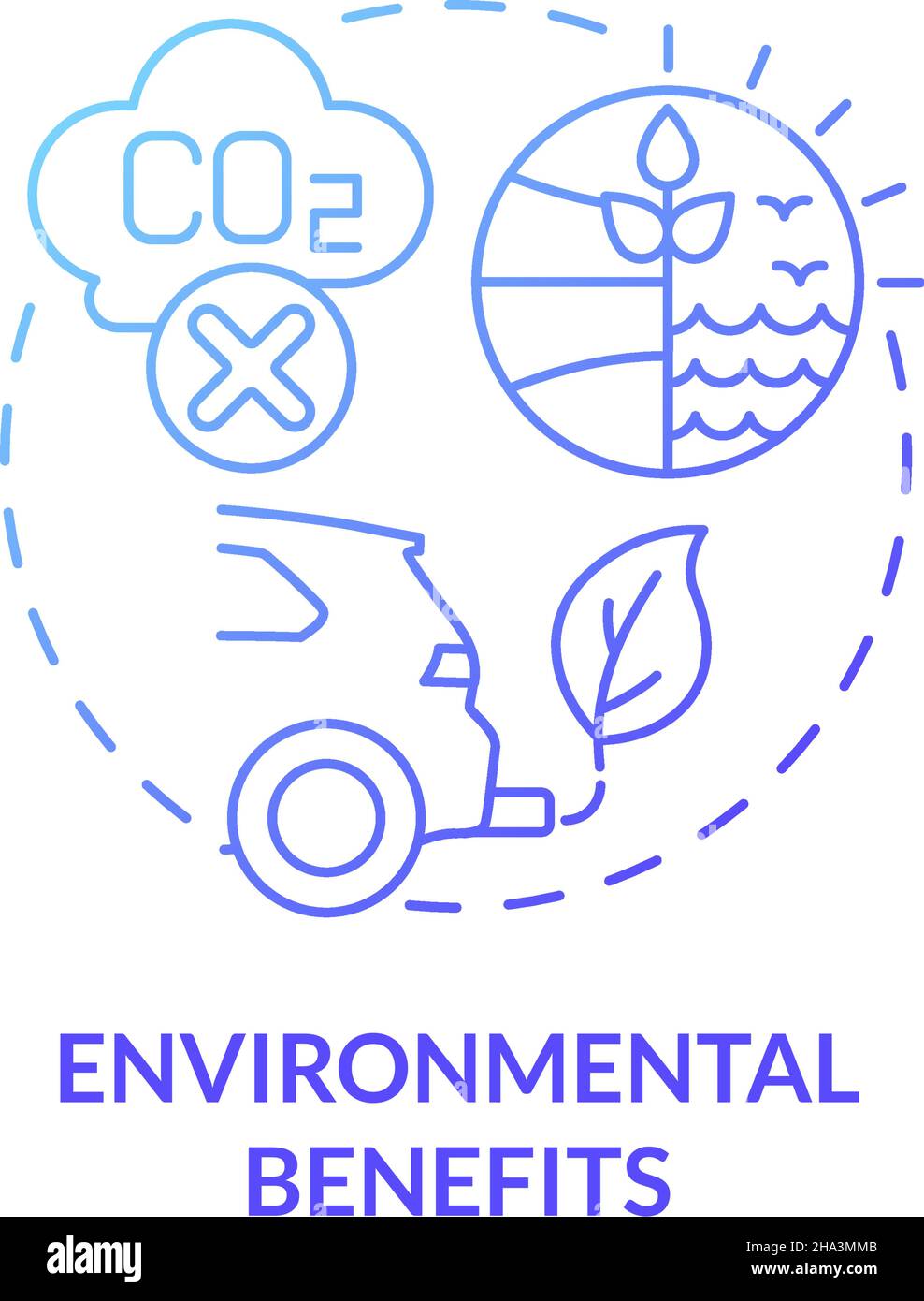 Environmental benefits blue gradient concept icon Stock Vector Image ...