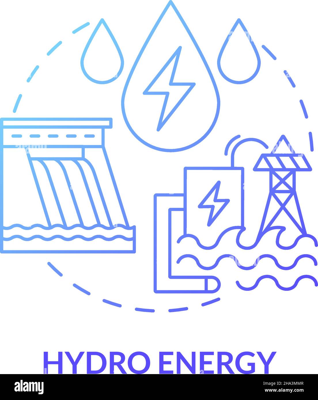 Hydro energy blue gradient concept icon Stock Vector Image & Art - Alamy