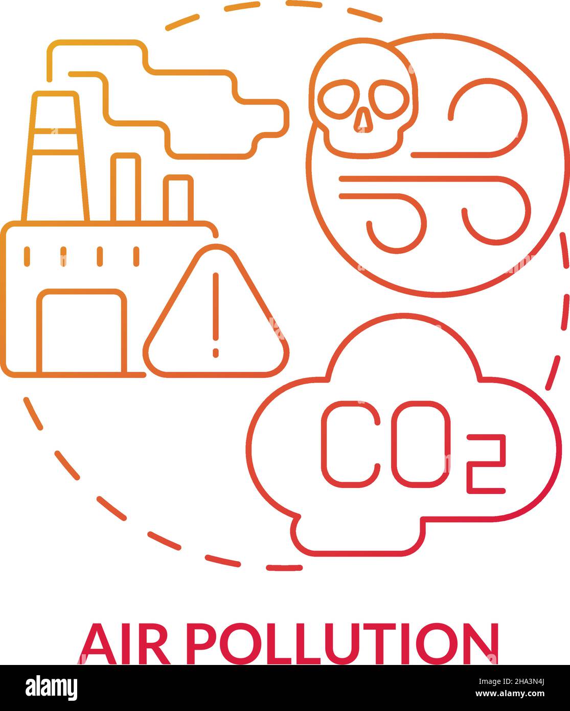 Air pollution red gradient concept icon Stock Vector Image & Art - Alamy