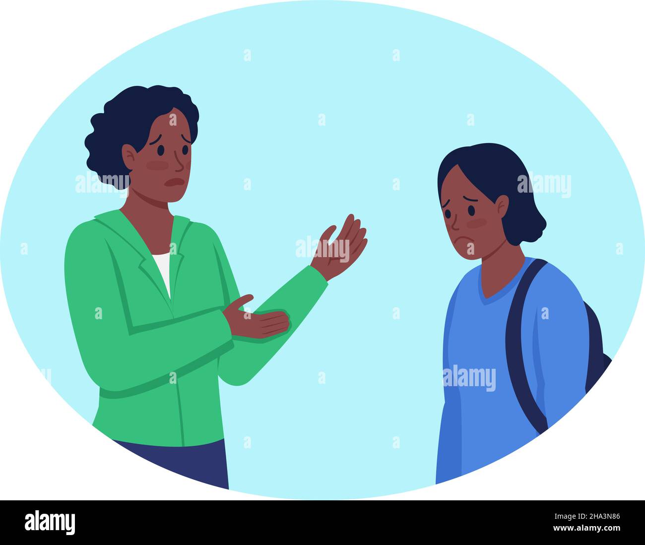 Having difficult conversation with kid 2D vector isolated illustration ...