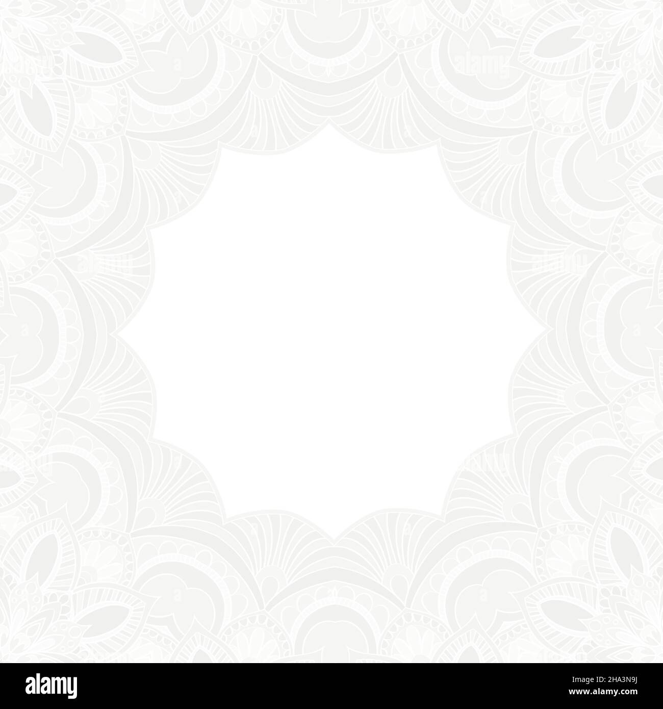 White subtle frame. Beautiful floral ornament. Perfect for winter ...