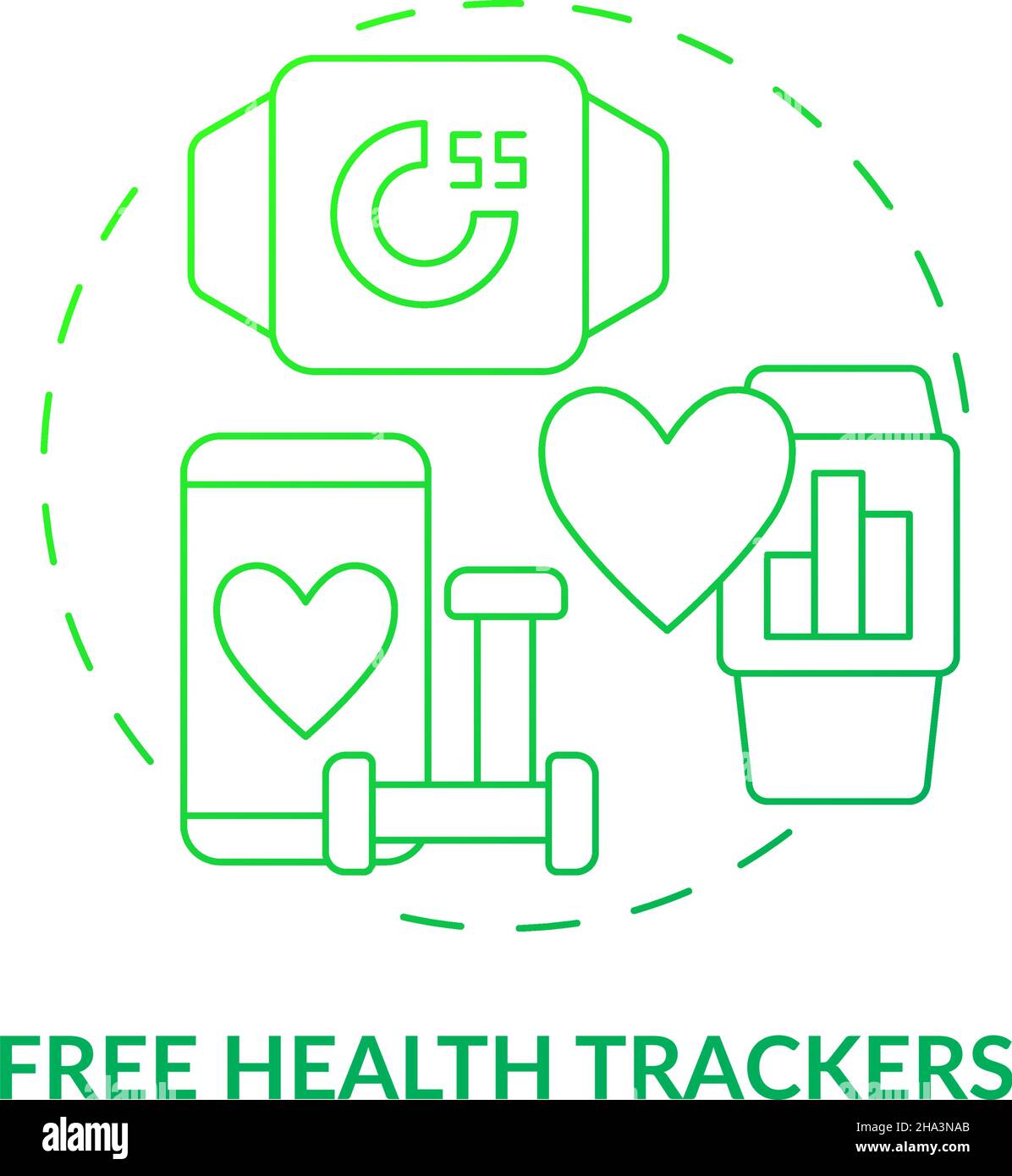 Health trackers for employees concept icon Stock Vector Image & Art - Alamy