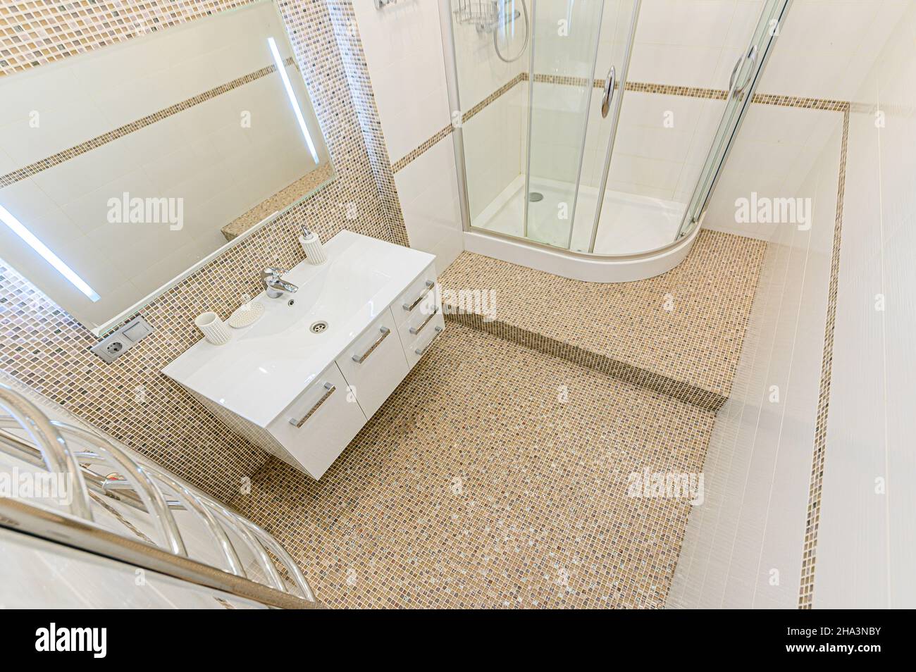 Russia, Moscow- May 08, 2020: interior room modern bathroom, sink ...