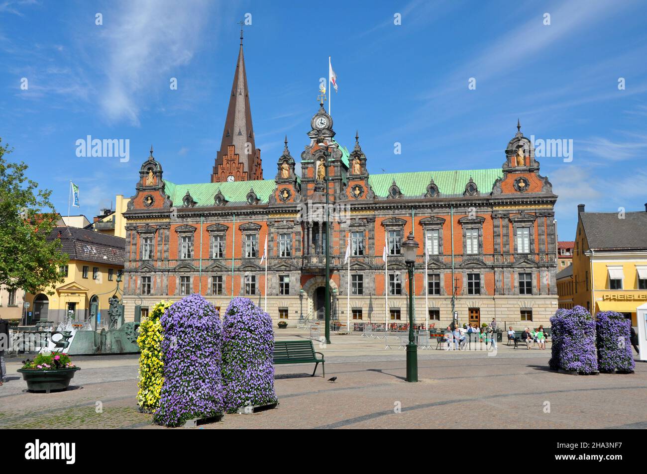 MALMO, SWEDEN - Nov 05, 2021: Main square of Malmo, Sweden, with its ...