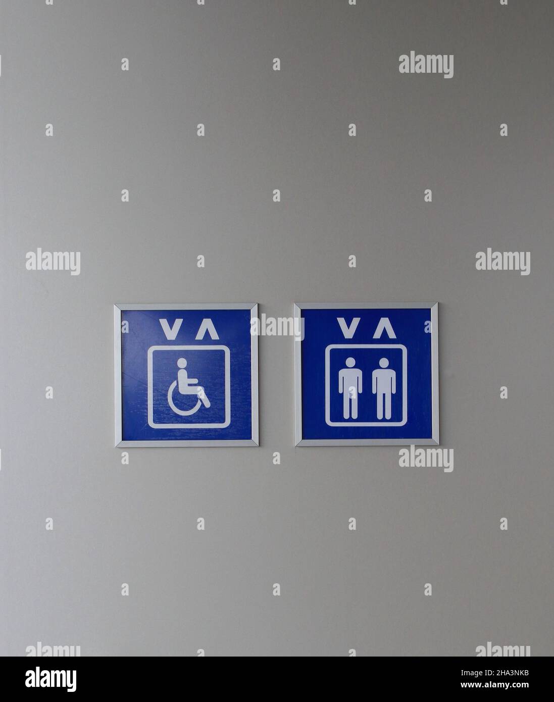 Elevator and Handicap elevator icon on Blue sign board, Direction way ...