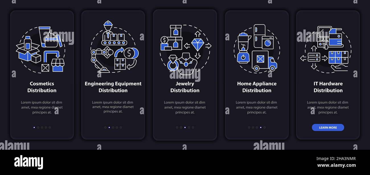 Choosing goods for distribution tips onboarding mobile app page screen ...