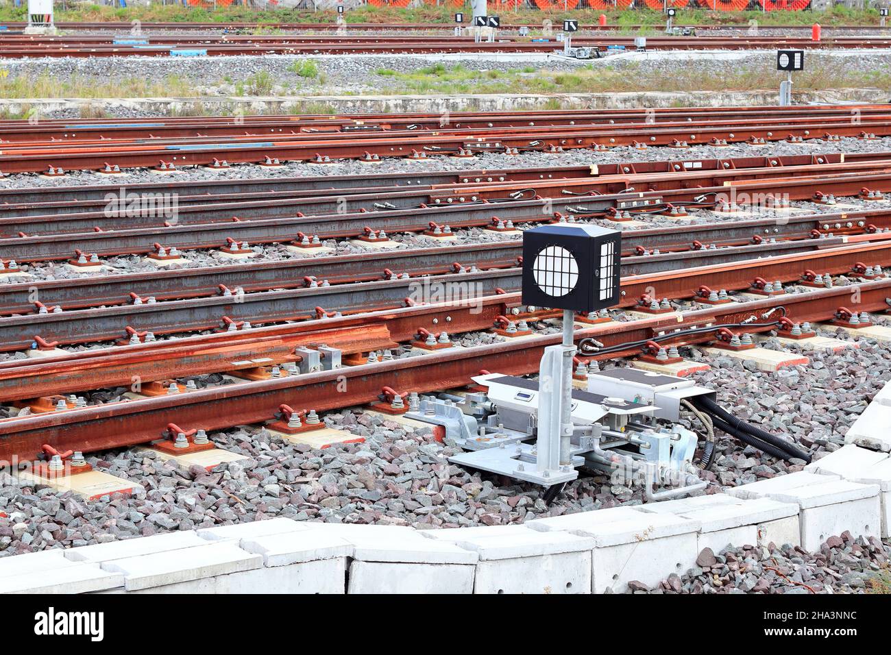 signaling device or traffic light signal on railway, near junction or ...