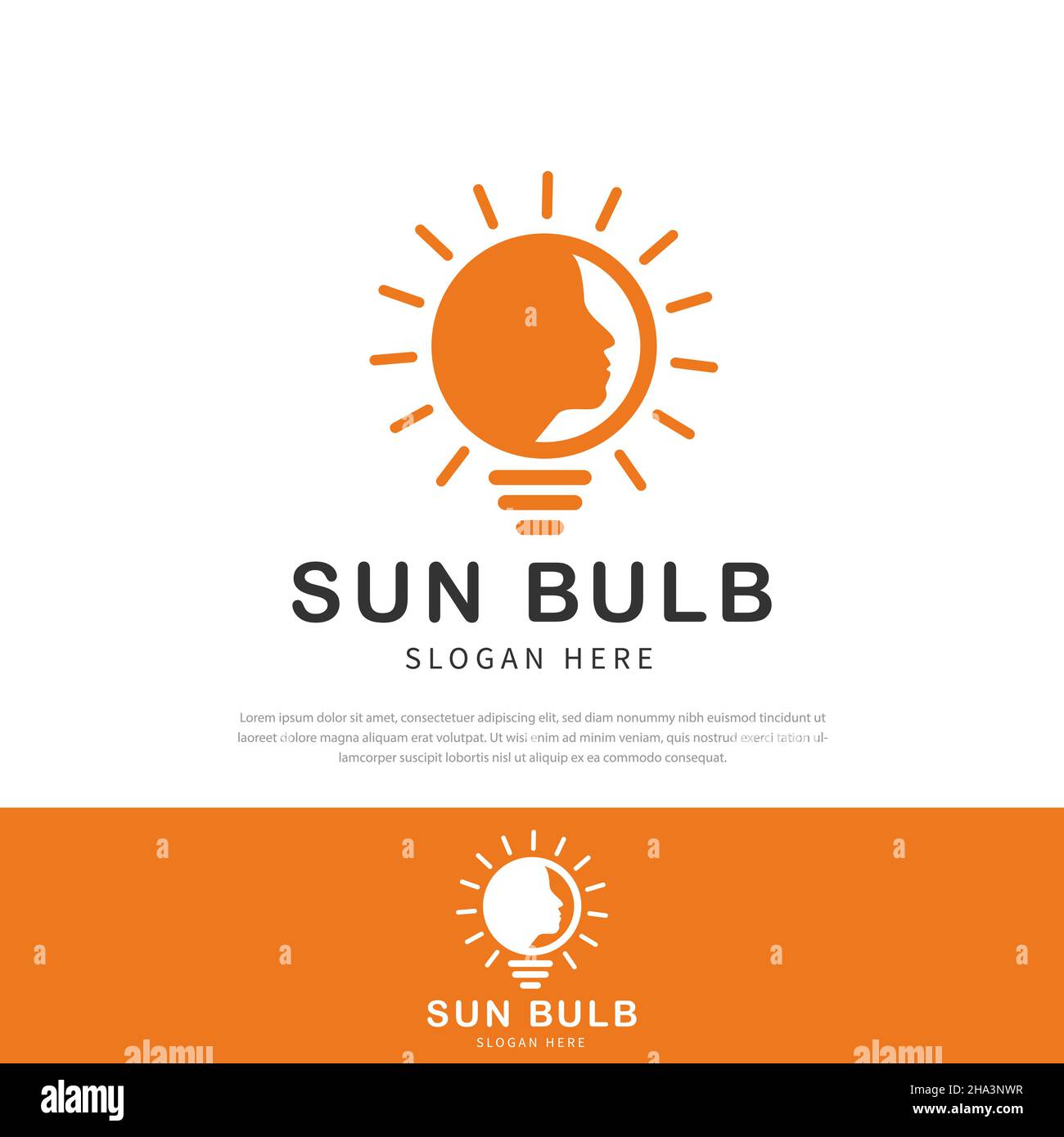 Woman's shadow Sun Bulb illustration logo.symbol.icon vector design ...