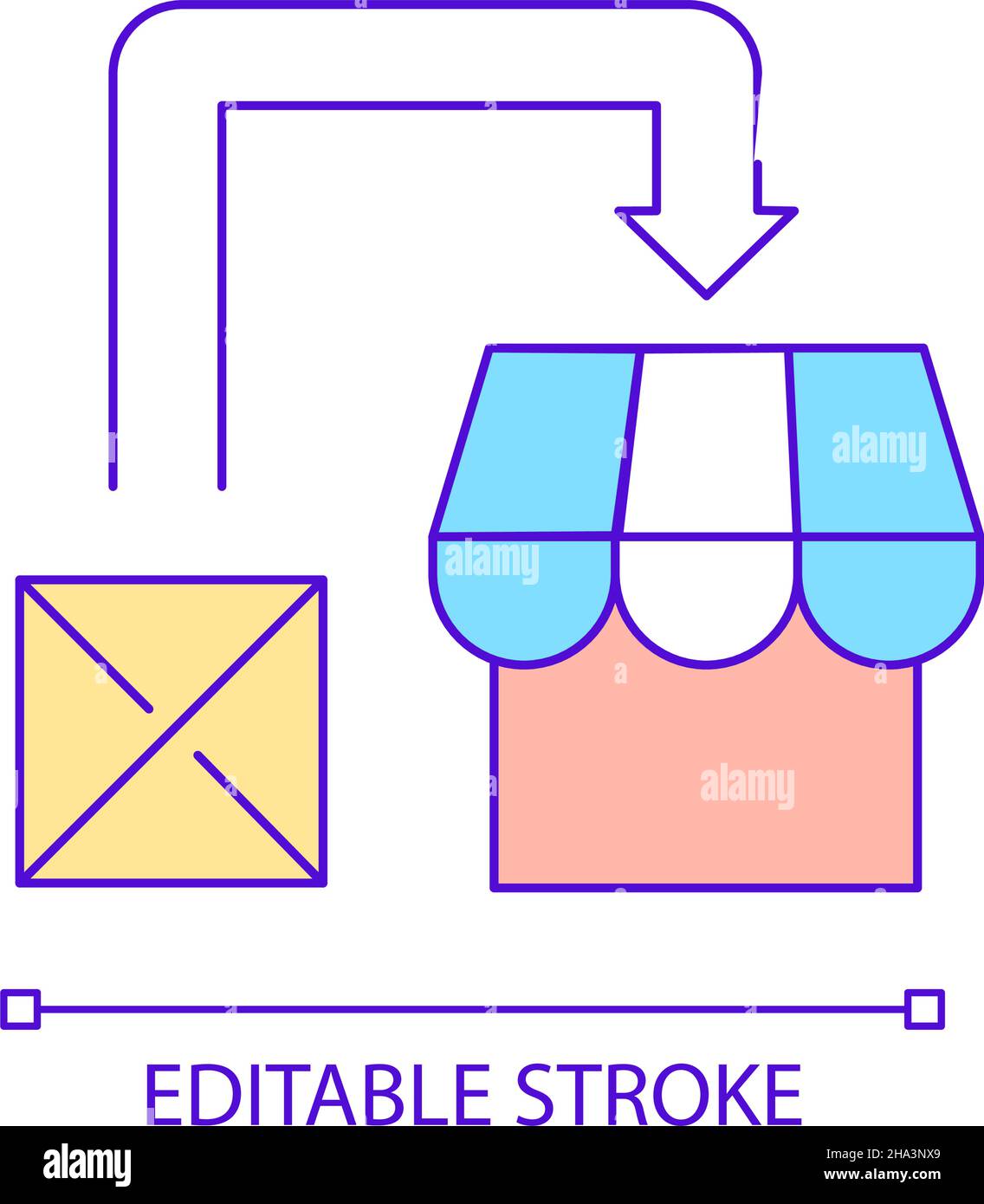 Goods distribution for small business RGB color icon Stock Vector Image ...