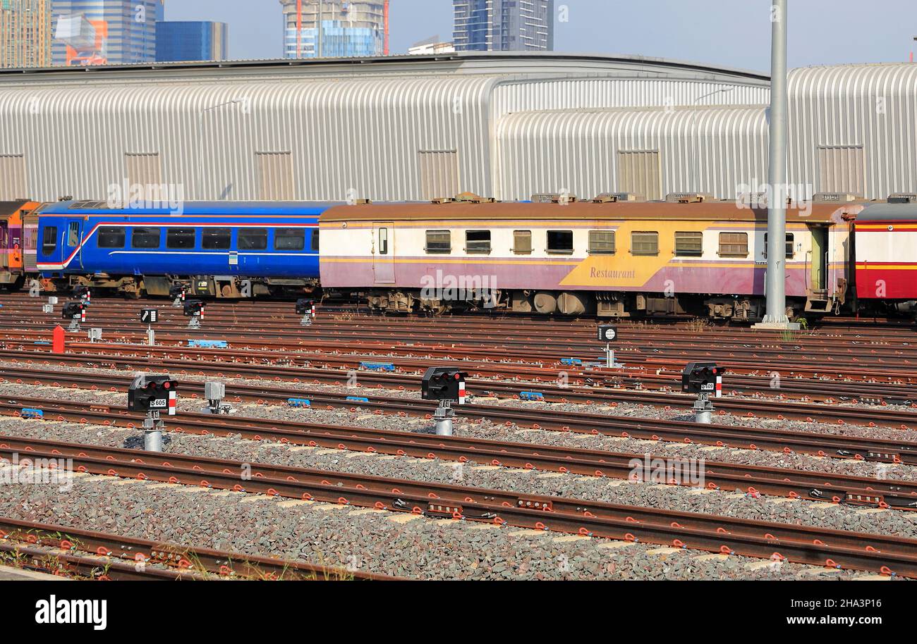 signaling device or traffic light signal on railway, near junction or ...