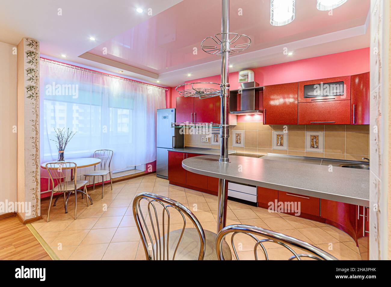 Russia, Moscow- May 08, 2020: interior room apartment kitchen and ...