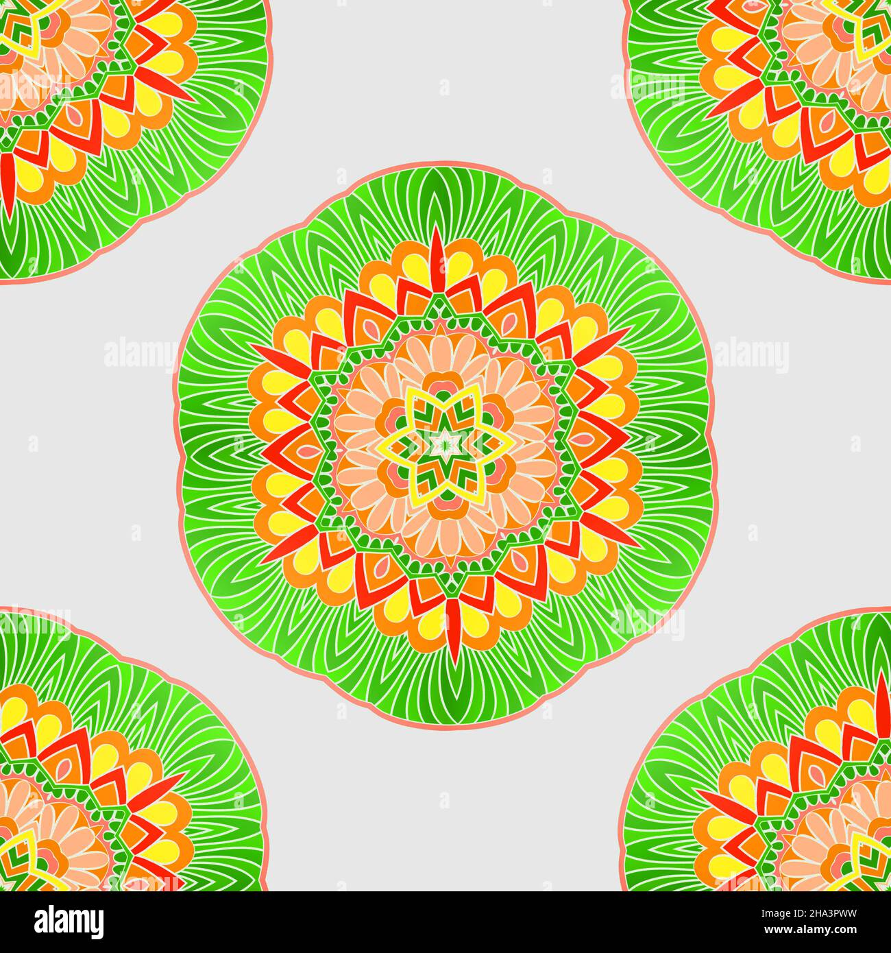 Colorful mandala ornament. Seamless pattern. Islam, Arab, Indian ...