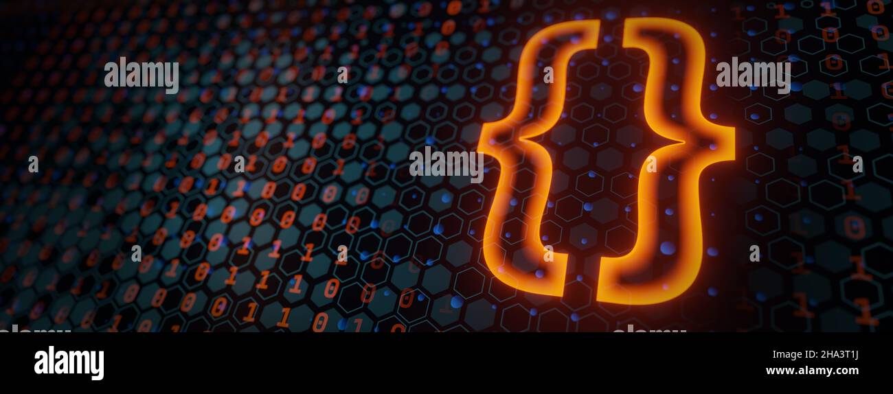 Futuristic coding bracket software development cloud computing concept ...