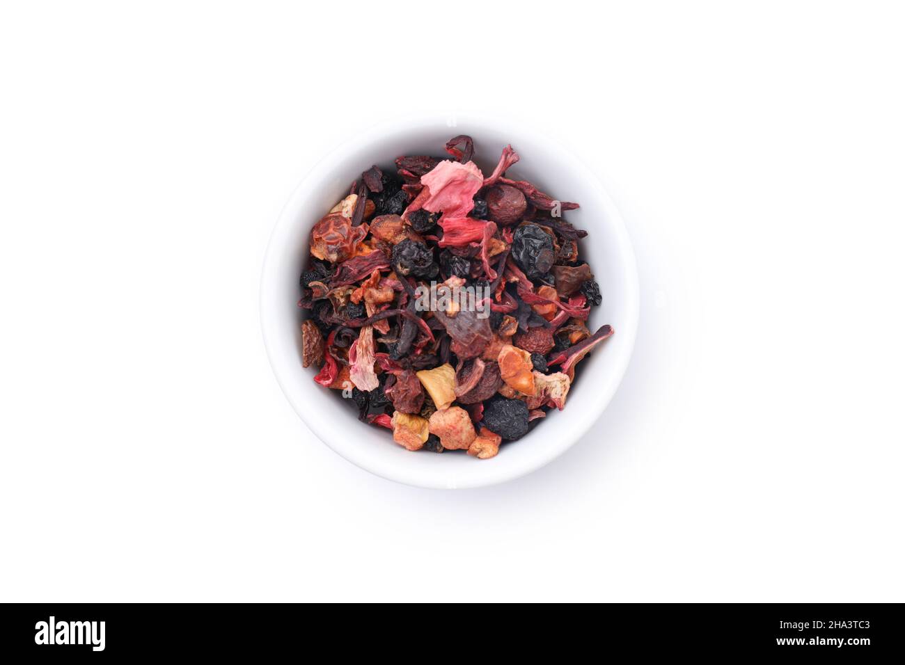 Bowl of fruit tea isolated on white background Stock Photo - Alamy