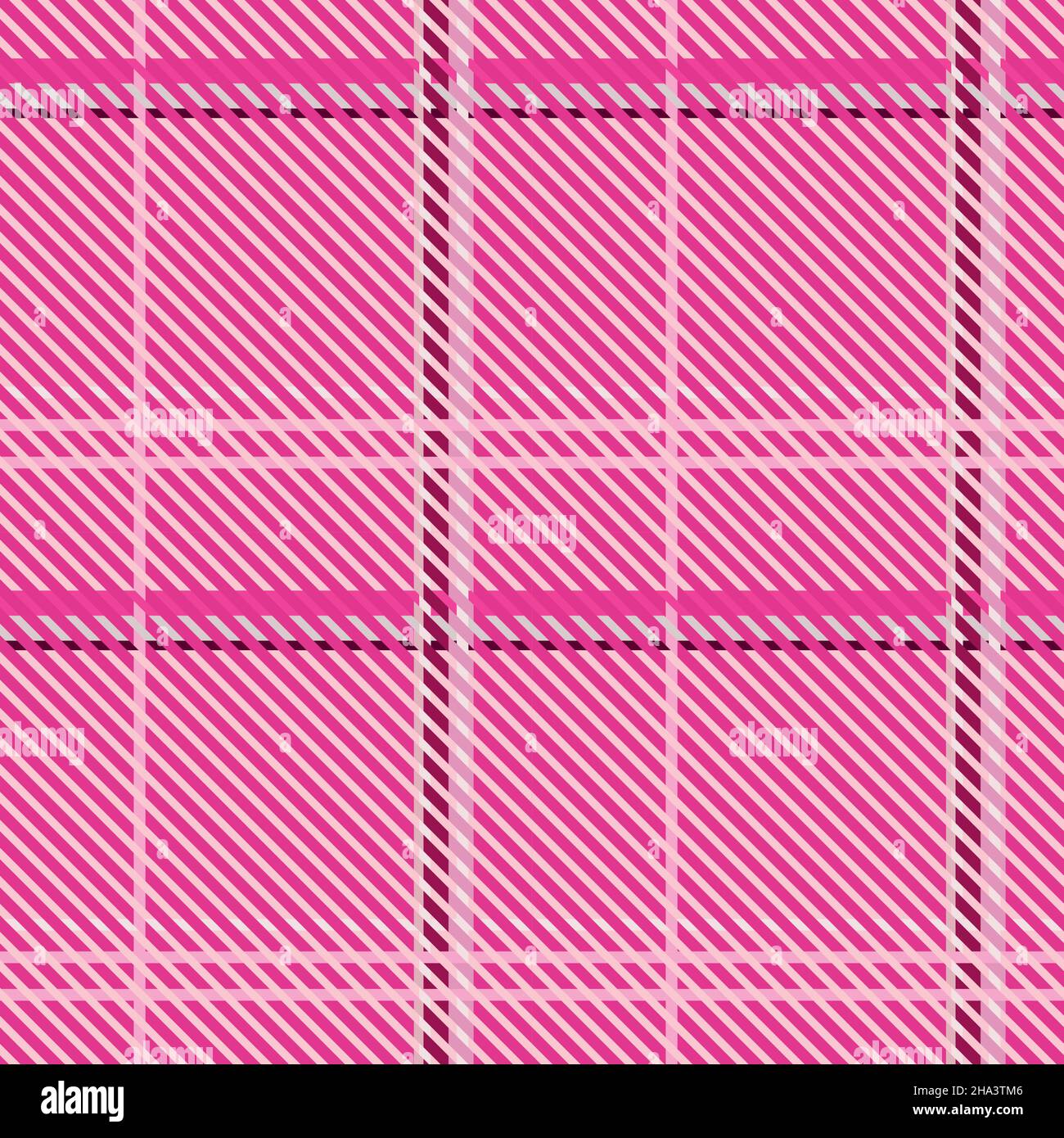 Girly pink seamless plaid vector pattern. Gingham bright color checker ...