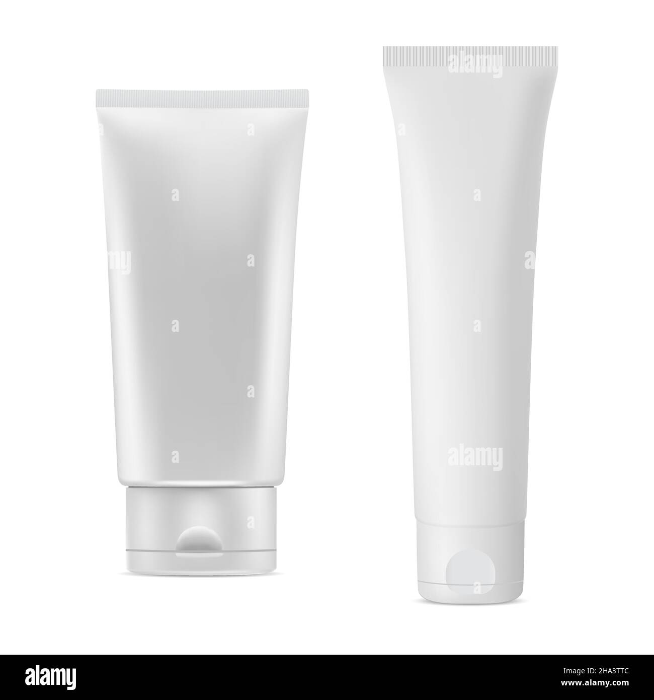 White plastic cosmetic cream tube, vector container blank. Lotion ...