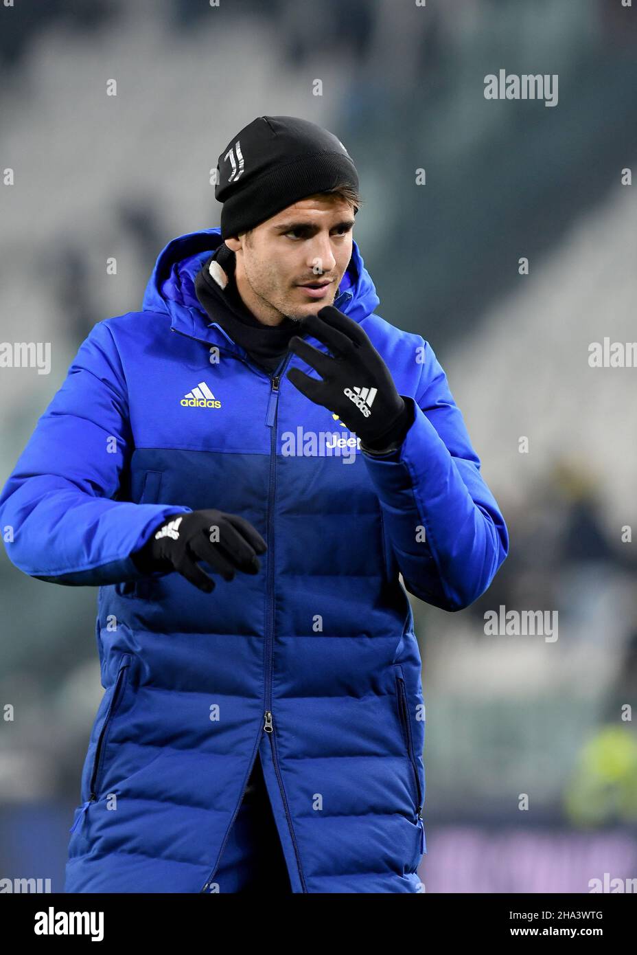 Alvaro Morata of Juventus FC warms up during the UEFA Champions League ...