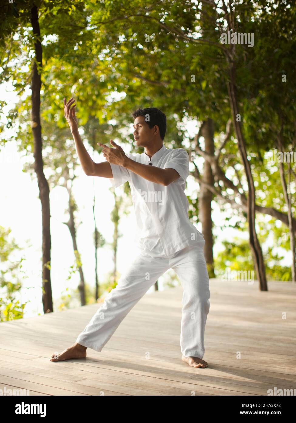 Man Practicing Tai Chi at Six Senses Hideaway Yao Noi, Koh Yao Noi ...