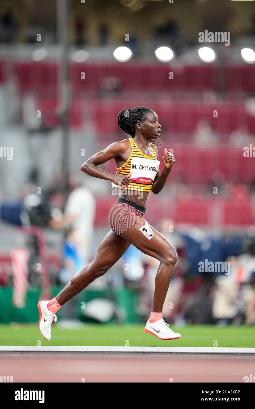 Mercyline Chelangat in the 10,000 meters of the 2020 Tokyo Olympic ...