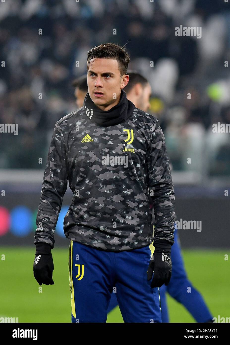 Paulo Dybala of Juventus FC warms up during the UEFA Champions League ...