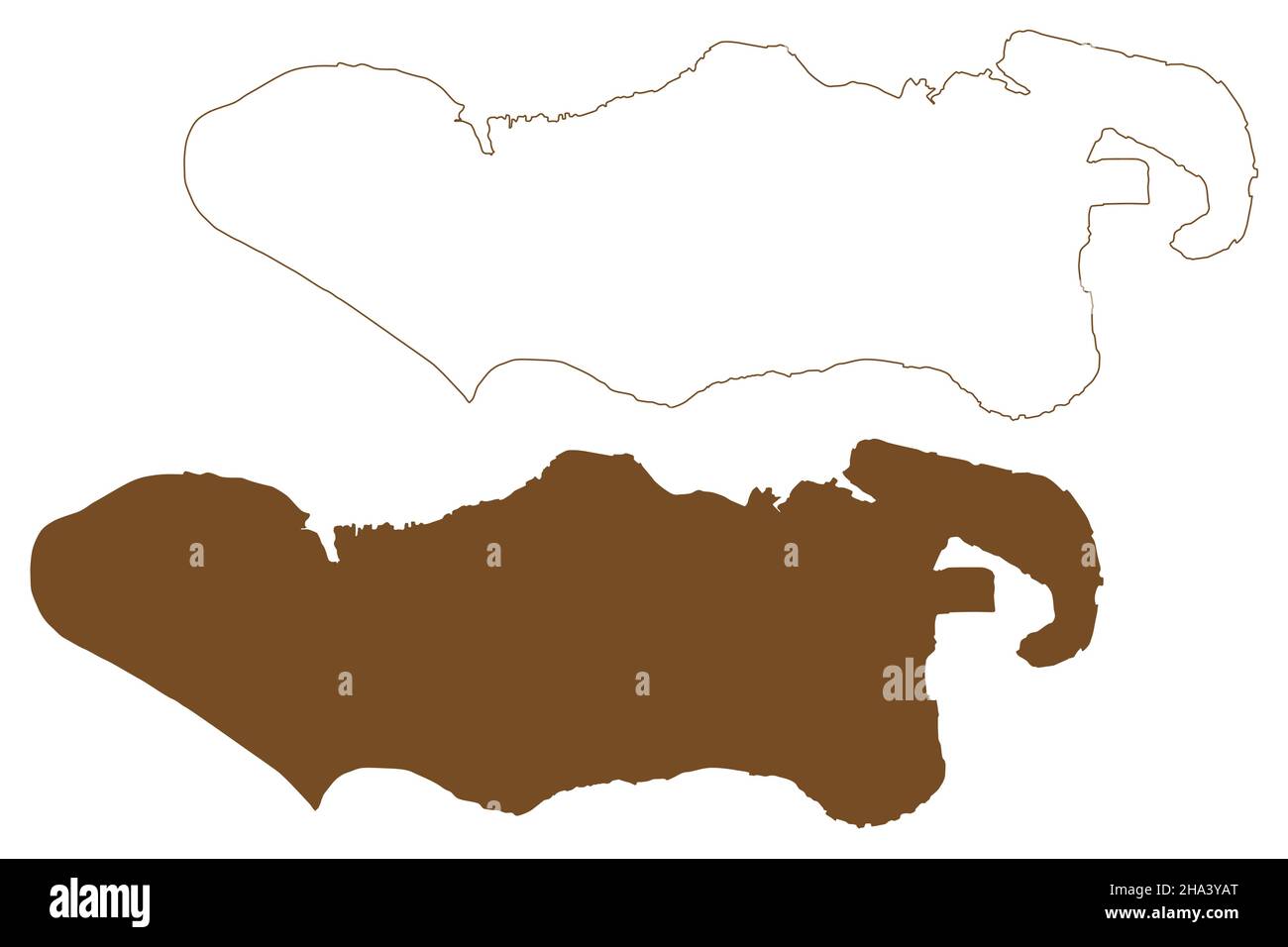 Lagos island (Federal Republic of Nigeria) map vector illustration ...