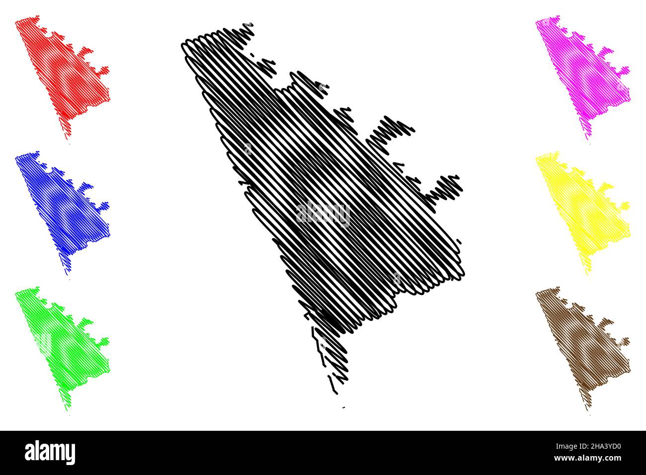 Kasaragod district (Kerala State, Republic of India) map vector ...