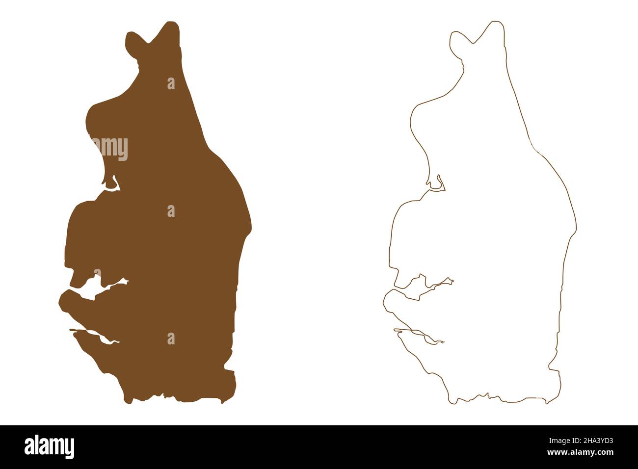 Maheshkhali island (People's Republic of Bangladesh) map vector ...