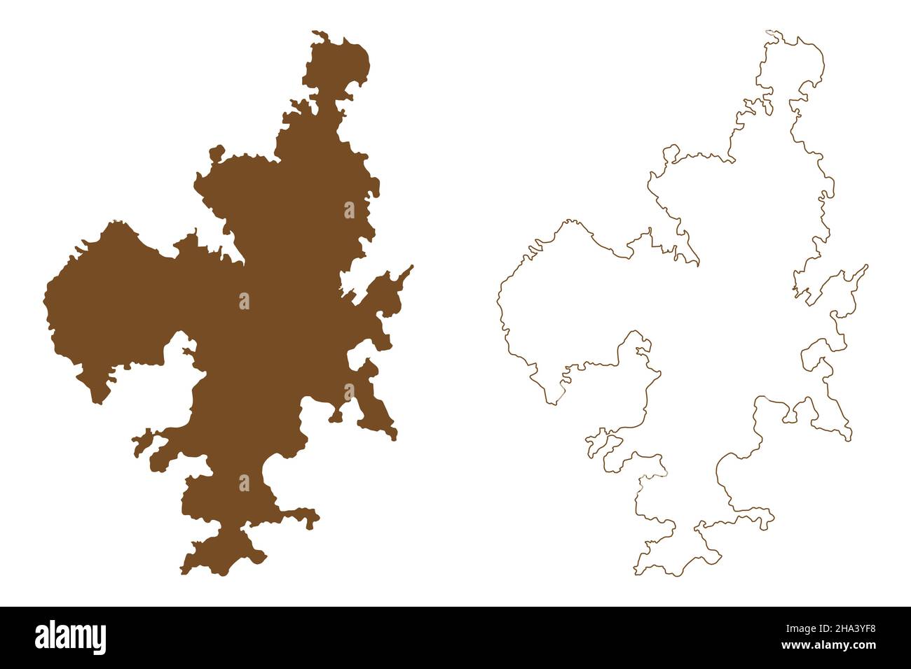 Geojedo island (Republic of Korea, ROK) map vector illustration ...