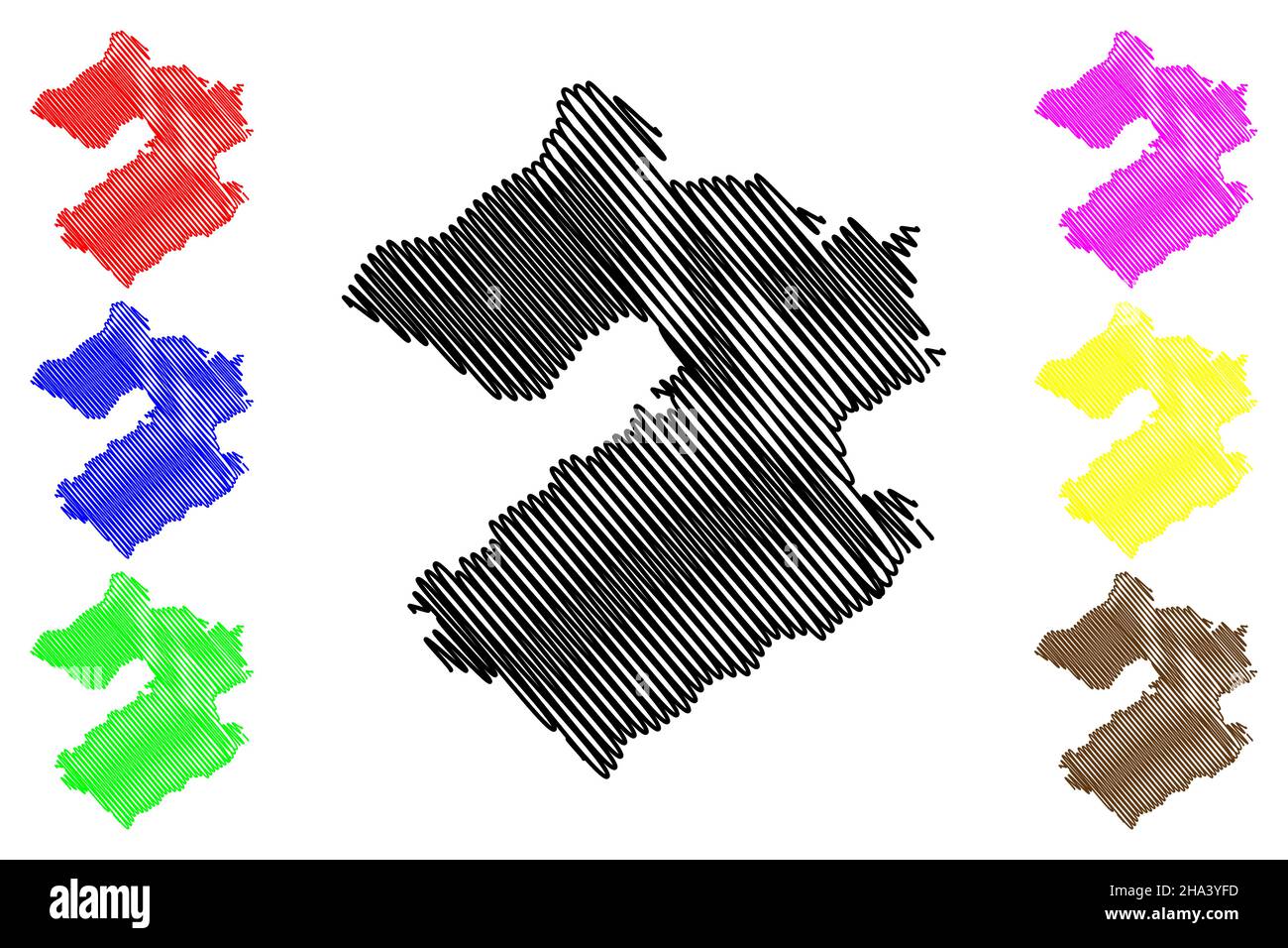 Karauli district (Rajasthan State, Republic of India) map vector ...