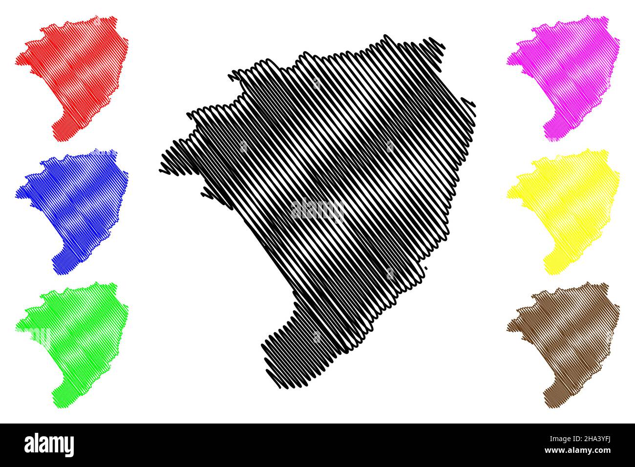 Karbi Anglong district (Assam State, Republic of India) map vector ...