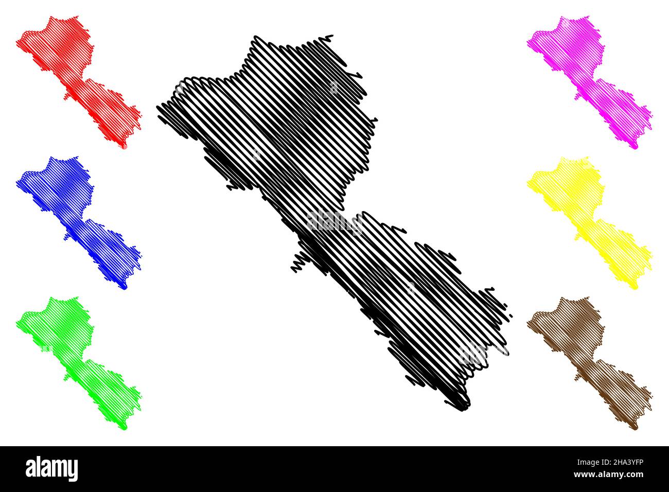 Kargil district (Ladakh union territory, Republic of India) map vector ...