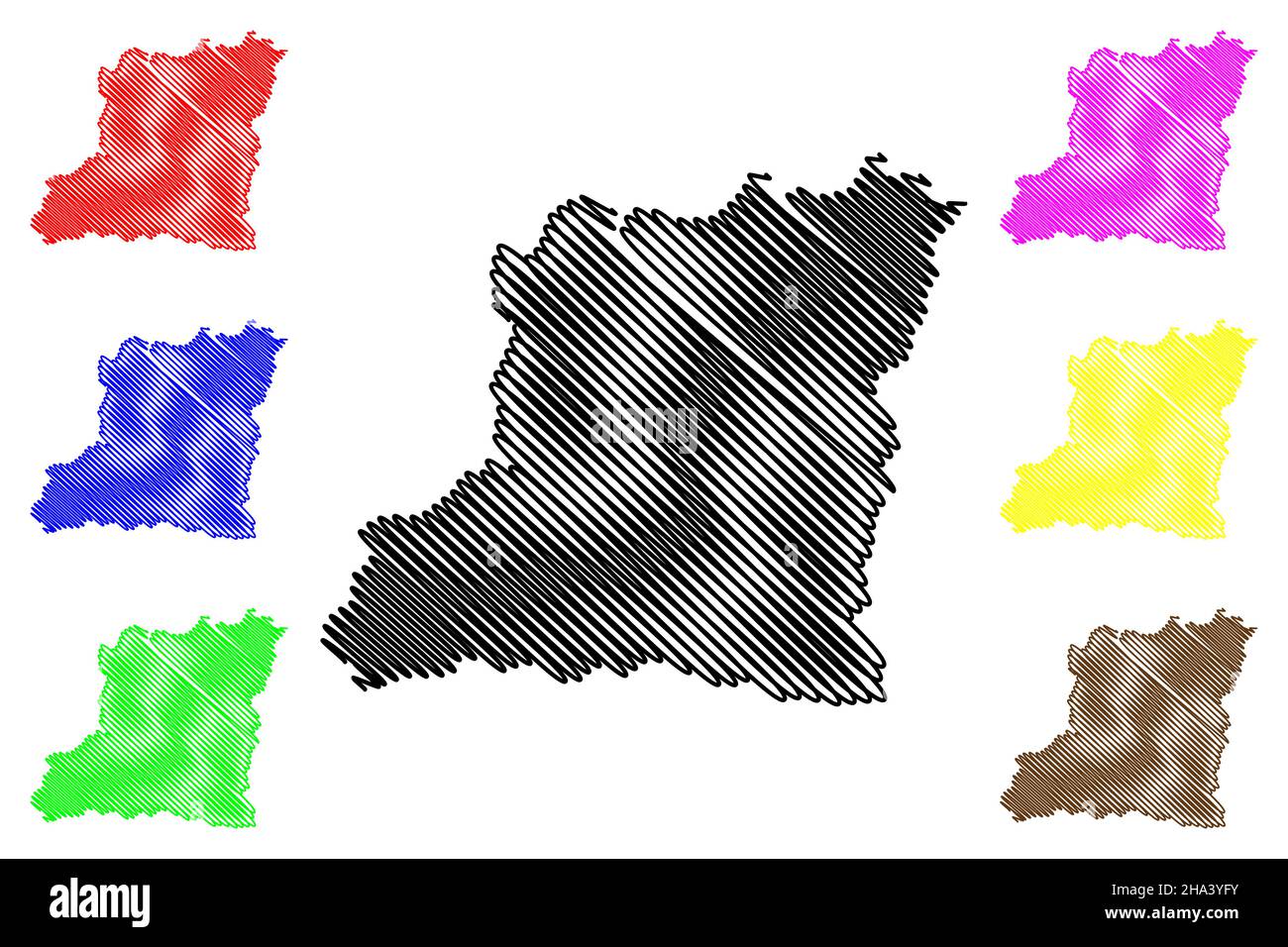 Karnal district (Haryana State, Republic of India) map vector ...
