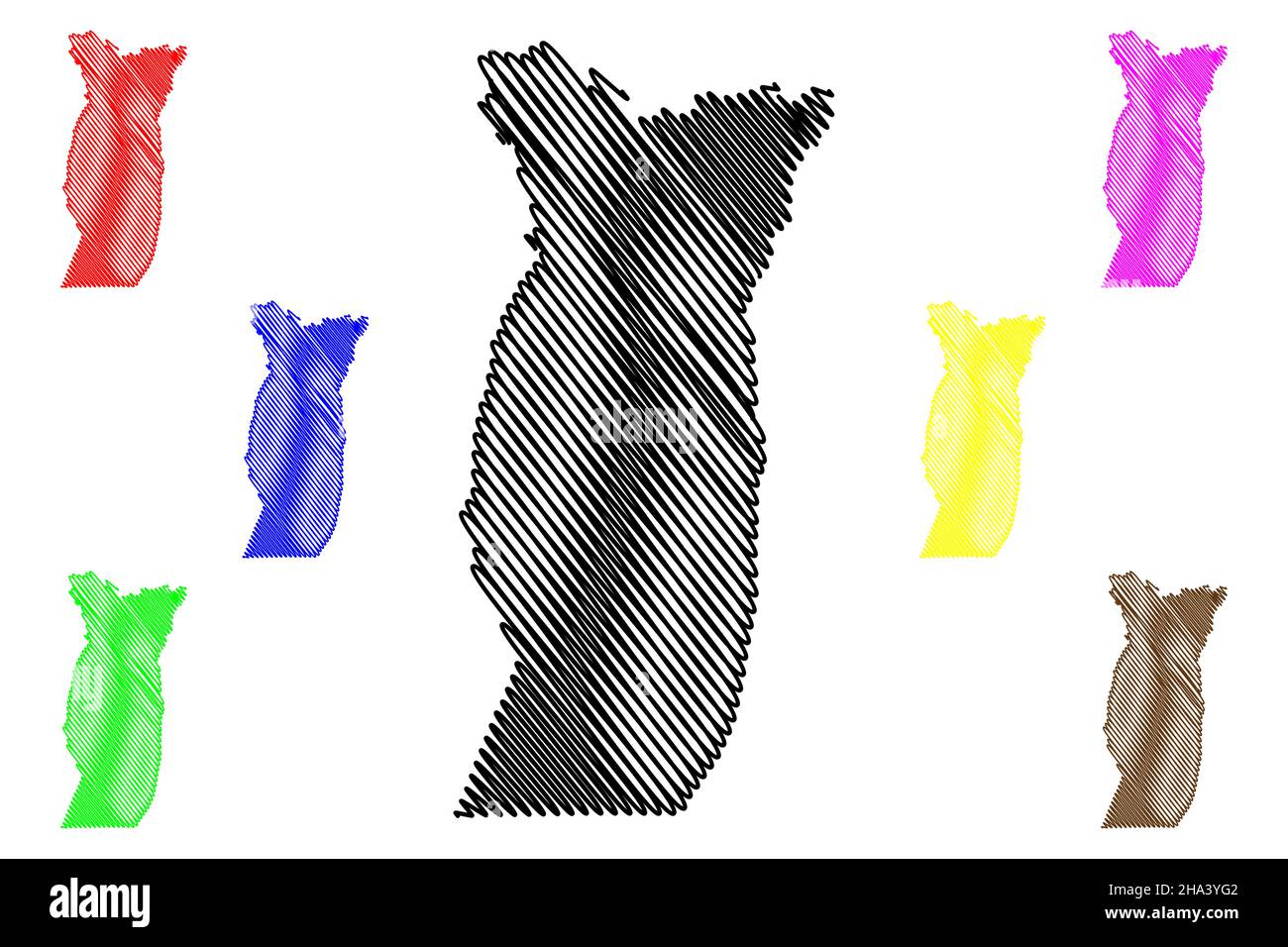 Karimganj district (Assam State, Republic of India) map vector ...