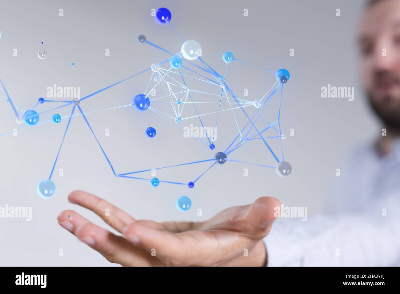 3D rendering of a neural network; modern science concept Stock Photo ...