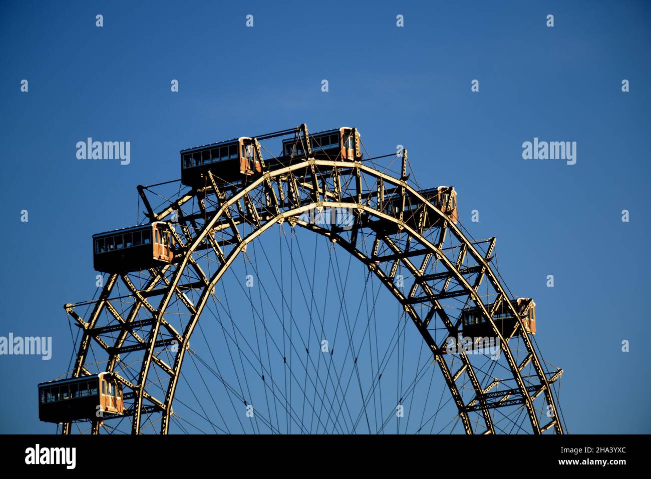 Wiener giant Riesenrad in Prater amusement park - Vienna, Austria Stock ...