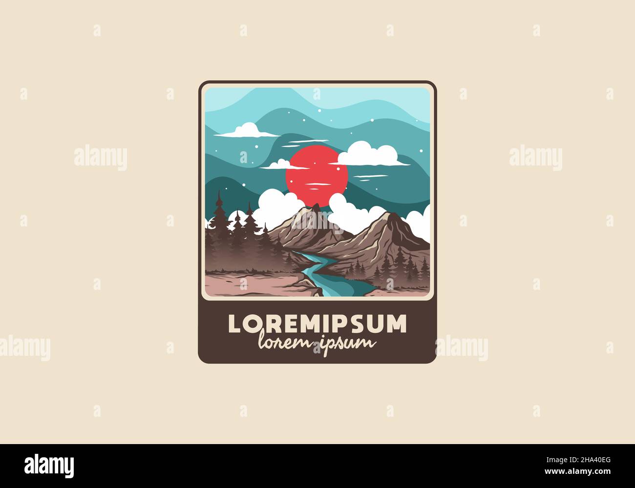 Colorful illustration of mountain graphic design Stock Vector Image ...