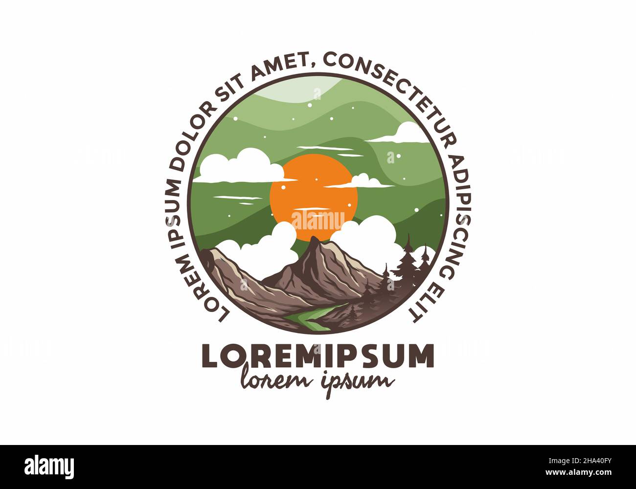 Colorful illustration of mountain graphic design Stock Vector Image ...