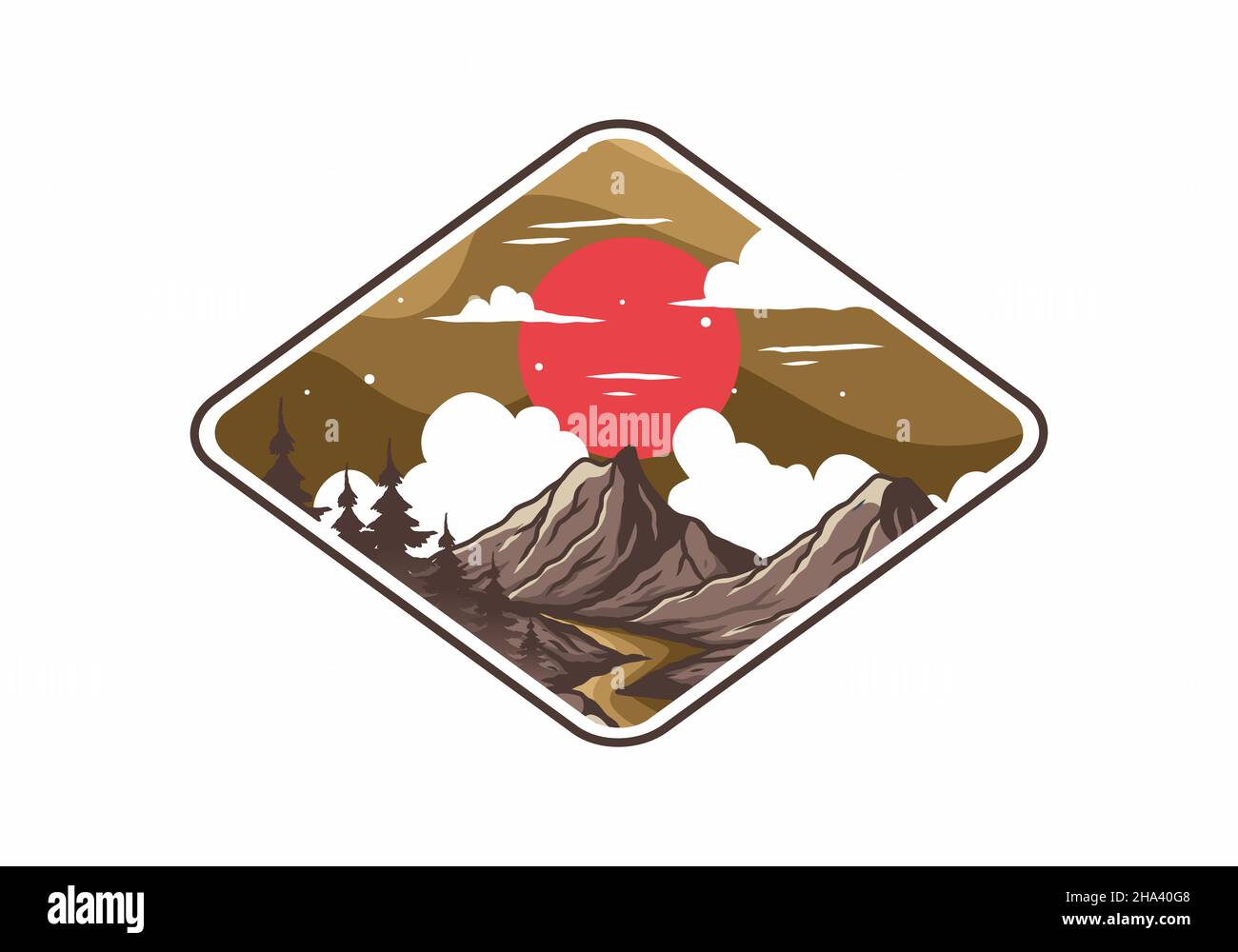 Colorful illustration of mountain graphic design Stock Vector Image ...