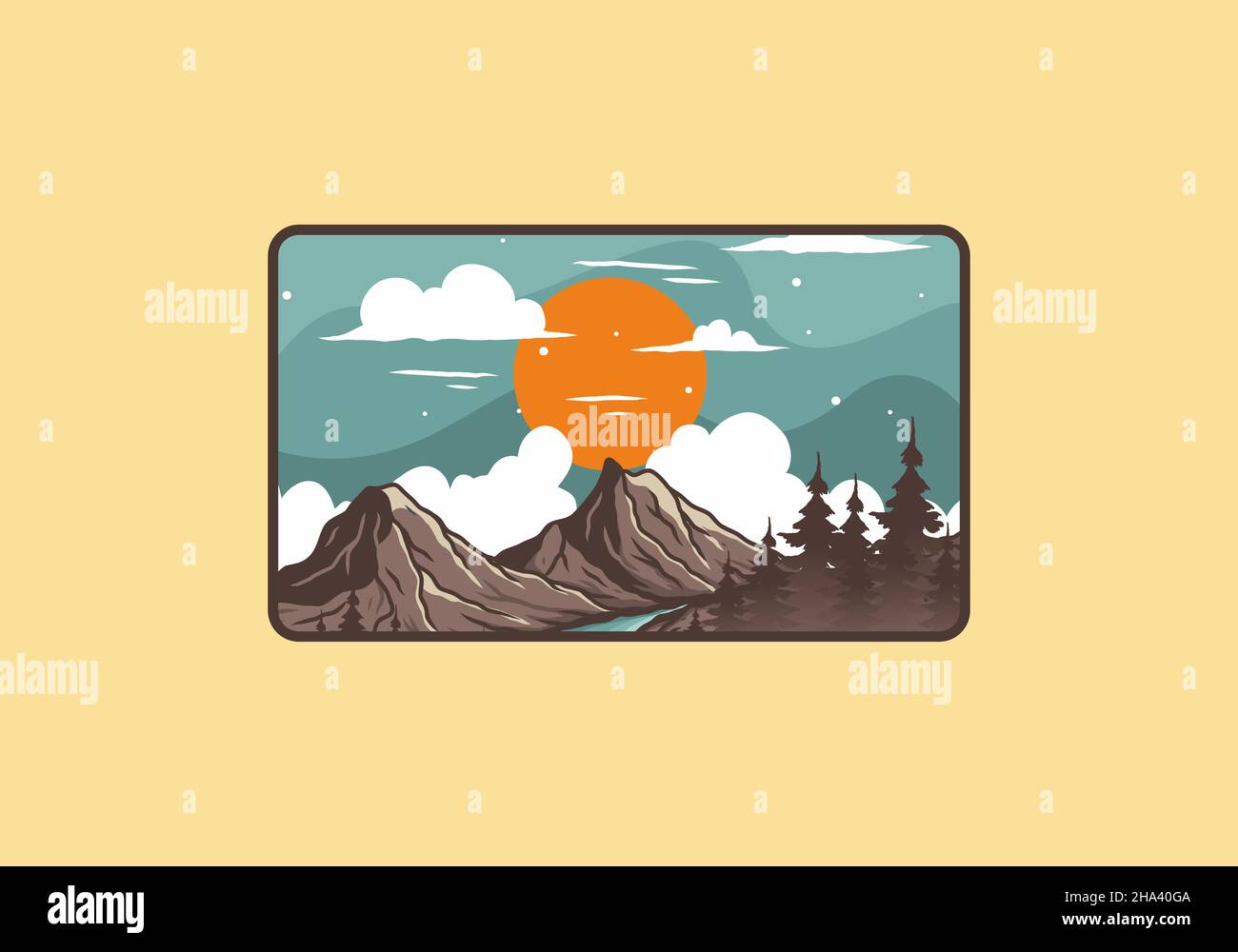 Colorful illustration of mountain graphic design Stock Vector Image ...