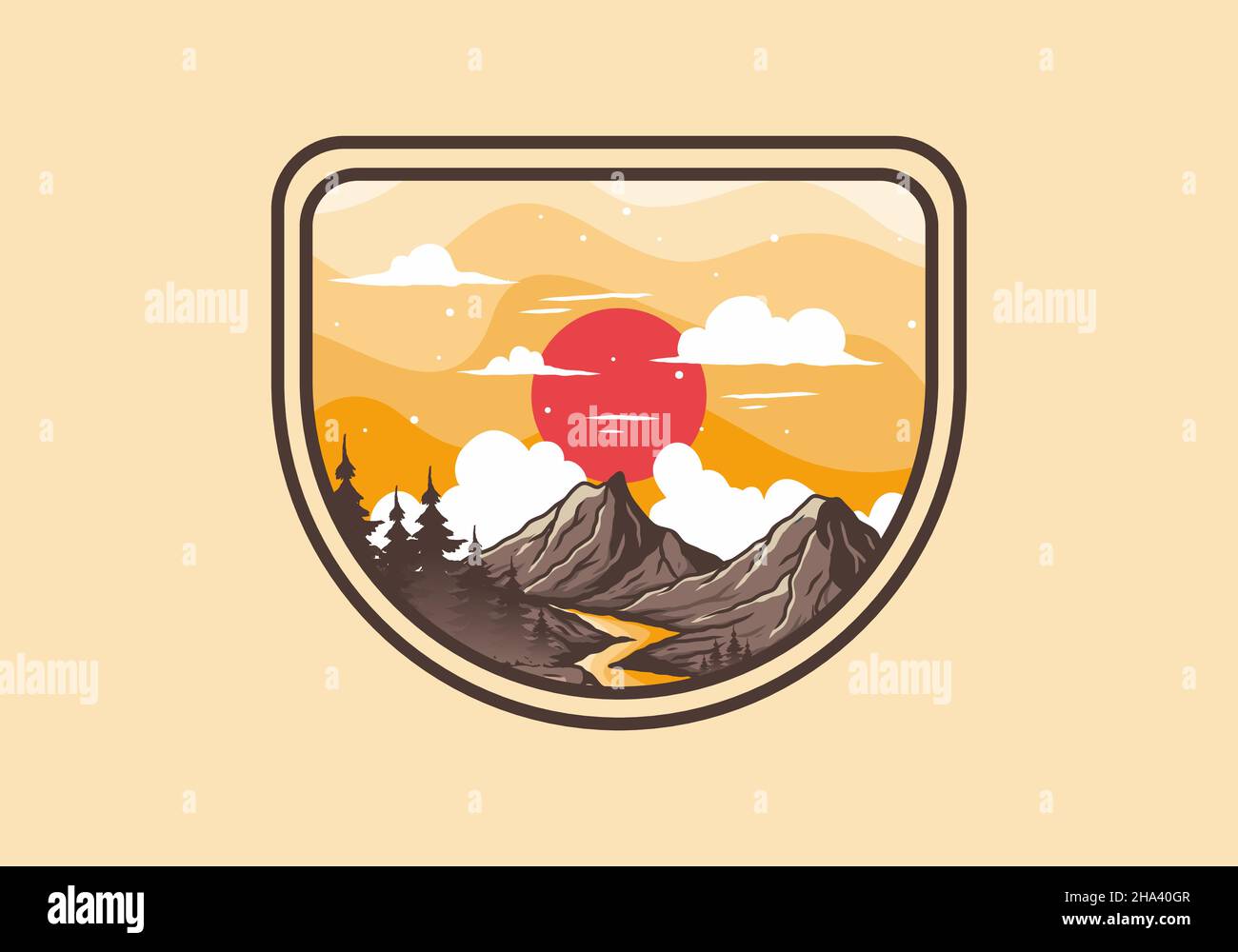 Colorful illustration of mountain graphic design Stock Vector Image ...