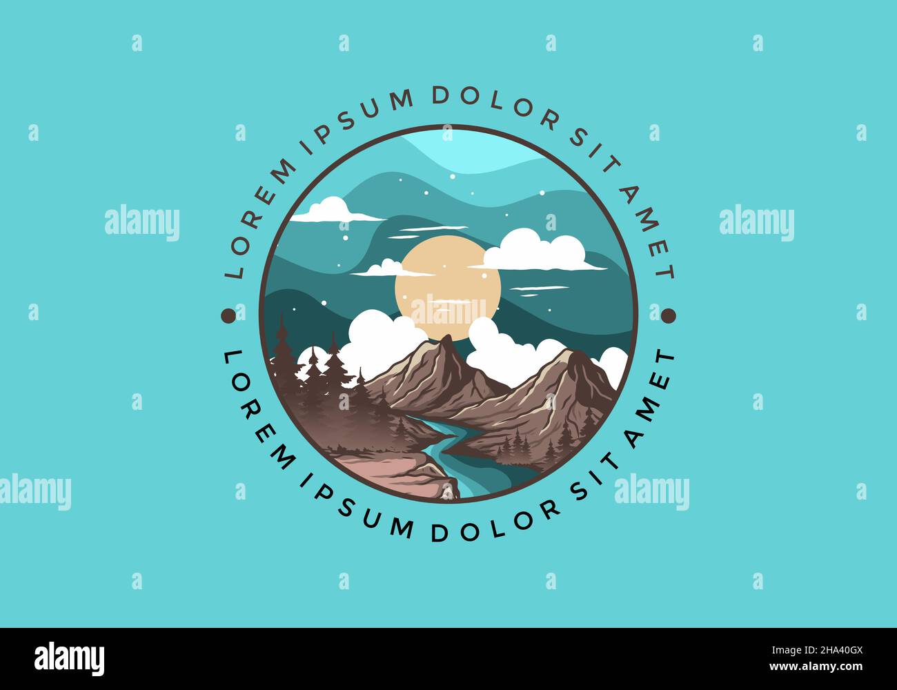 Colorful illustration of mountain graphic design Stock Vector Image ...