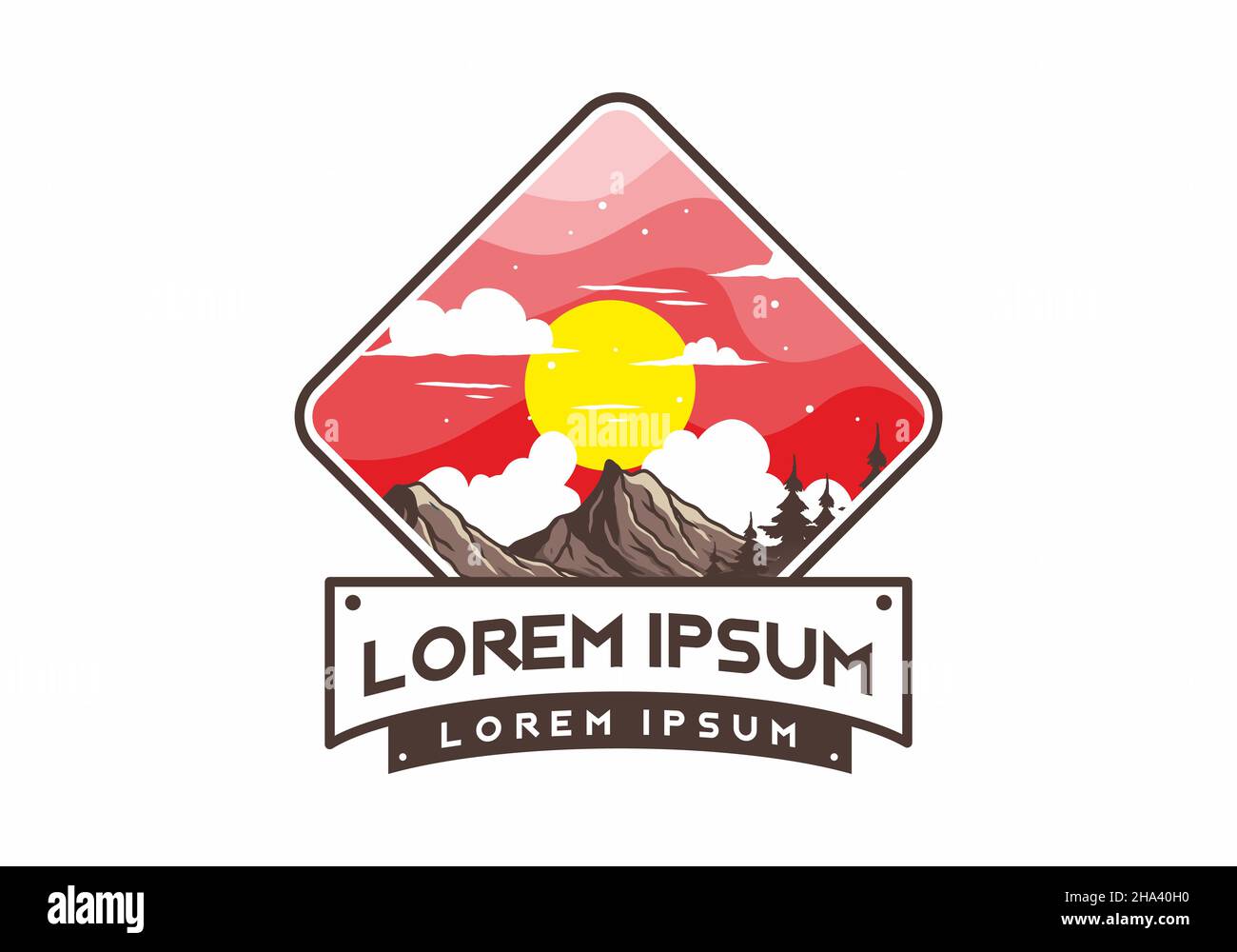 Colorful illustration of mountain graphic design Stock Vector Image ...