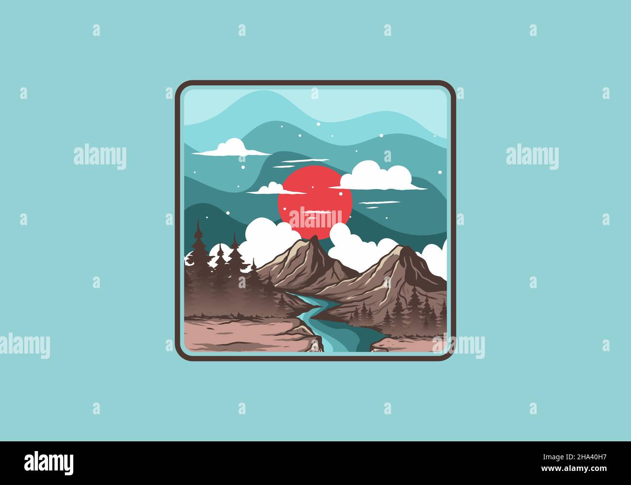 Colorful illustration of mountain graphic design Stock Vector Image ...