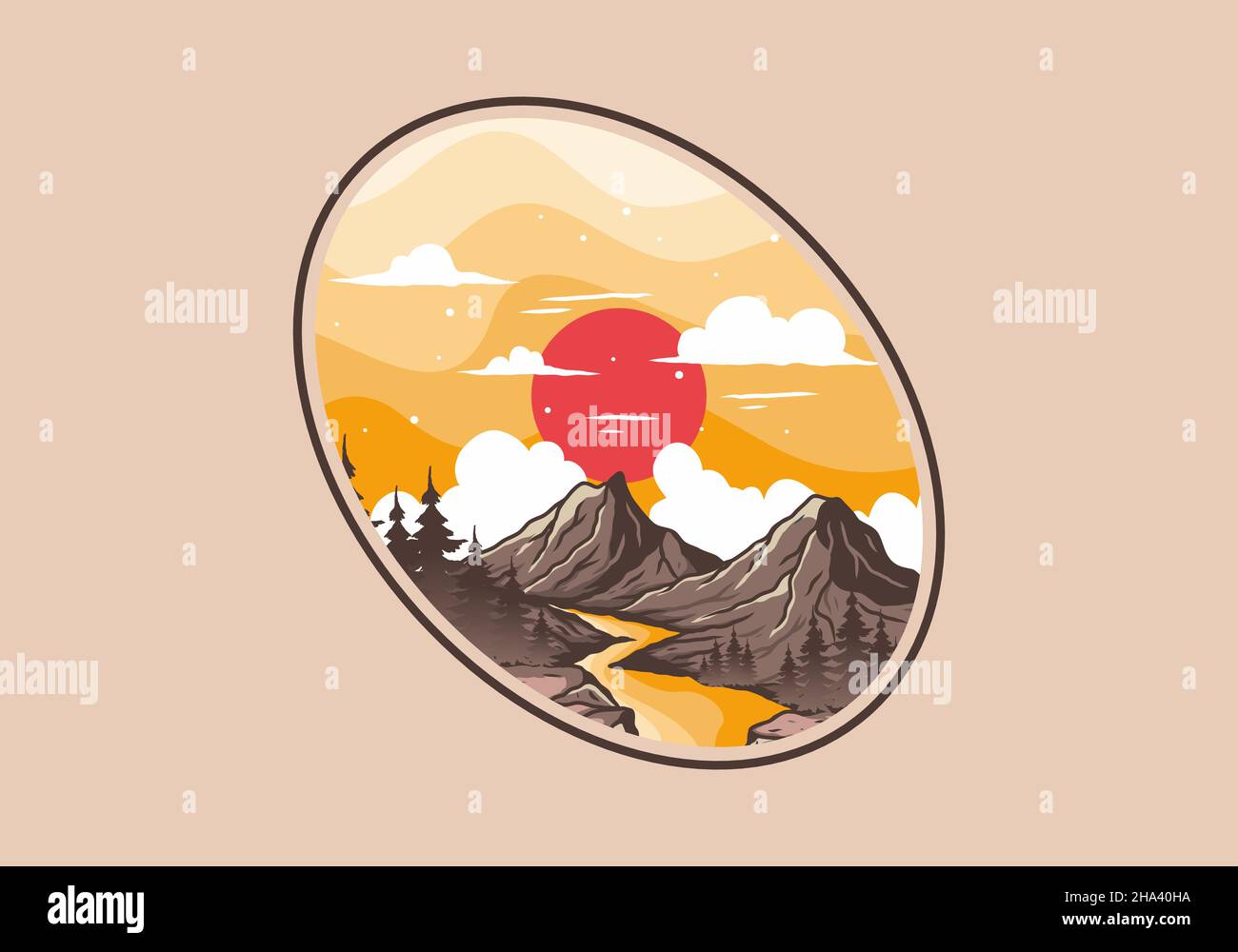 Colorful illustration of mountain graphic design Stock Vector Image ...