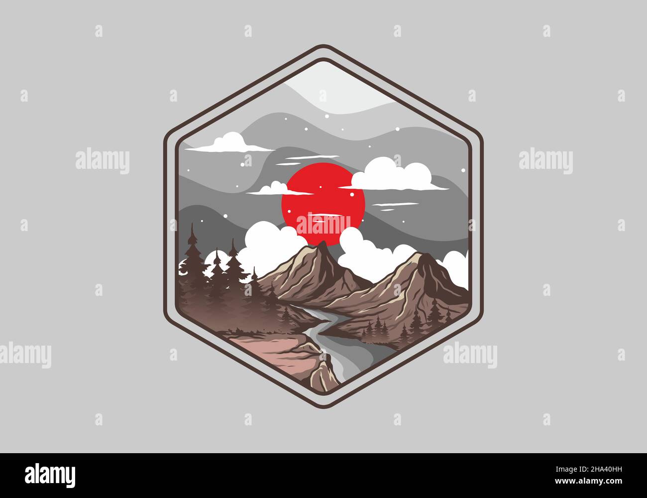 Colorful illustration of mountain graphic design Stock Vector Image ...