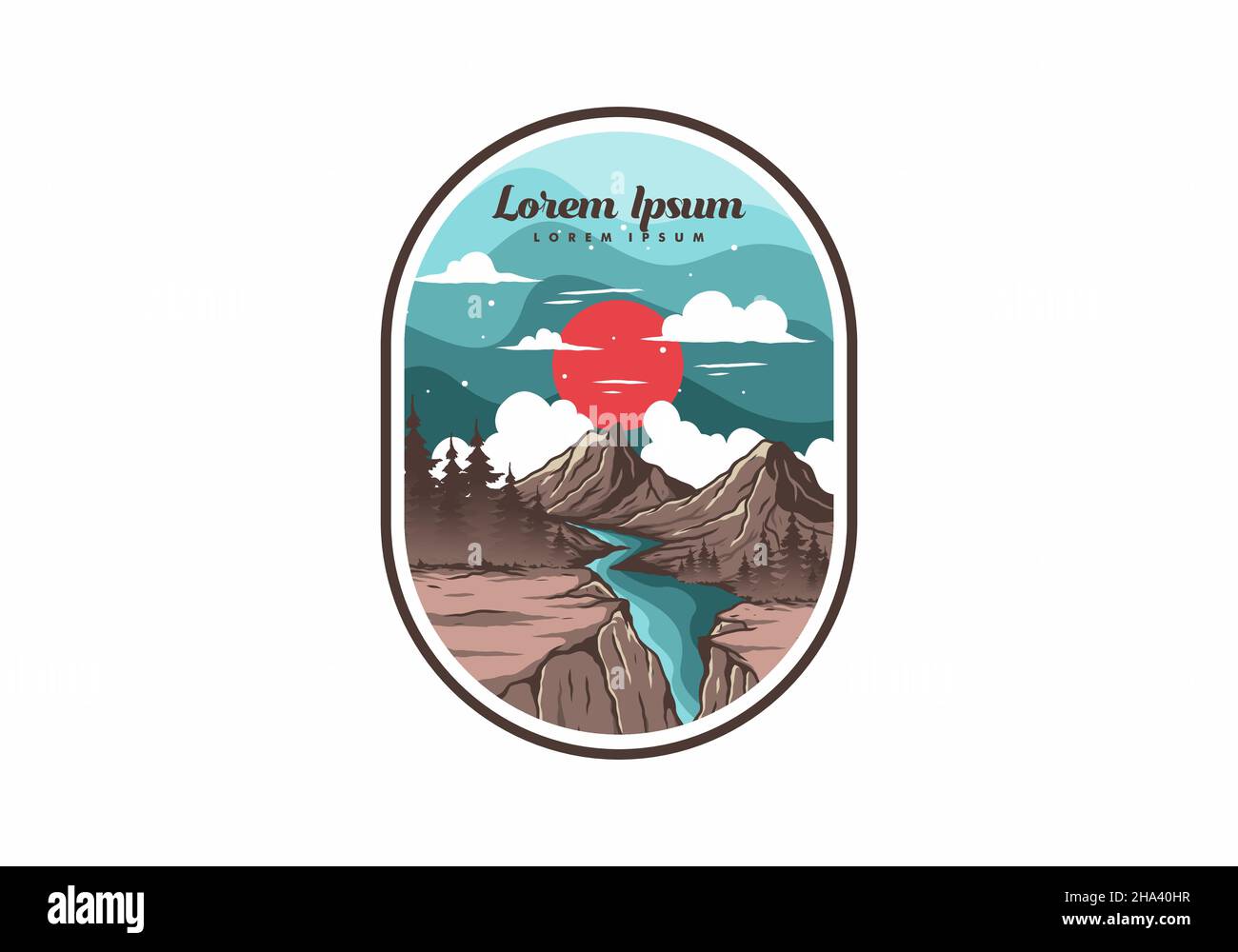 Colorful illustration of mountain graphic design Stock Vector Image ...