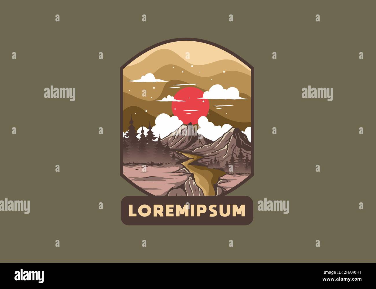 Colorful illustration of mountain graphic design Stock Vector Image ...